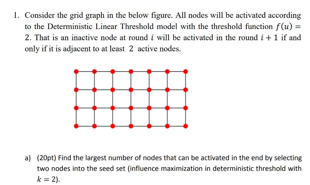 Solved 1 Consider The Grid Graph In The Below Figure All