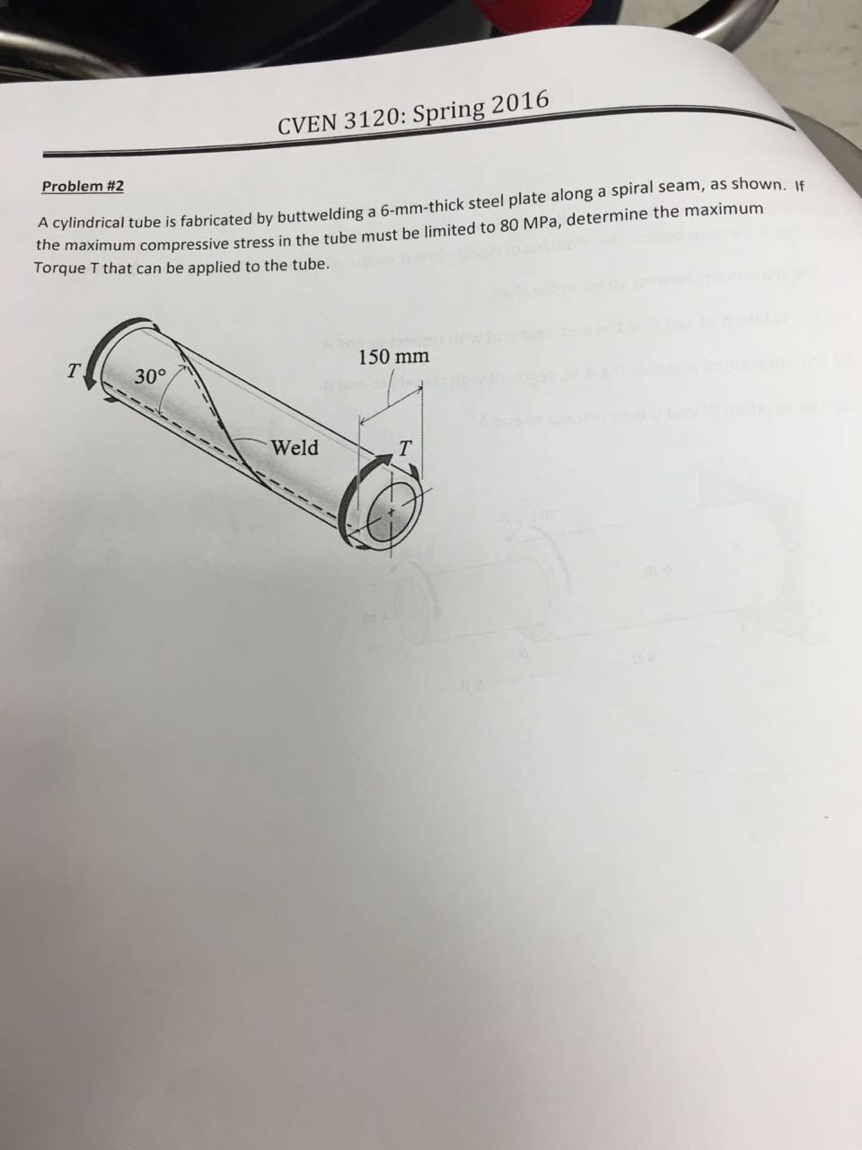 Solved A cylindrical tube is fabricated by butt-welding a | Chegg.com