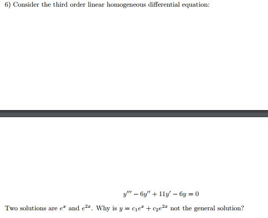 Solved Consider the third order linear homogeneous | Chegg.com