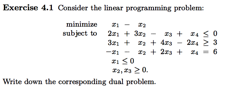 Solved Exercise 4.1 Consider the linear programming problem: | Chegg.com