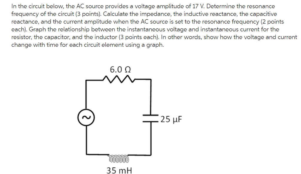 Solved In the circuit below, the AC source provides a | Chegg.com