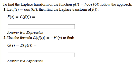 Solved To find the Laplace transform of the function g(t) = | Chegg.com