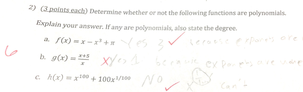 Solved Determine whether or not the following functions are | Chegg.com