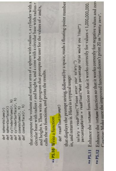 Solved Def sphere Volume(r) def sphere Surface(r) def | Chegg.com