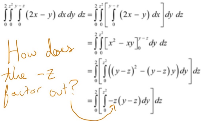 Solved Integral_0^2 integral_0^z^2 integral_0^y -z (2x - y) | Chegg.com Solved Integral_0^2 integral_0^z^2 integral_0^y -z (2x - y) | Chegg.com