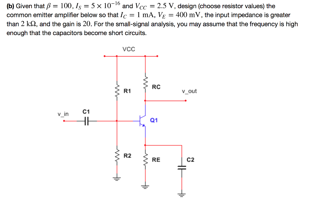 Solved BJT 4 resistor bias net work circuit design problem | Chegg.com