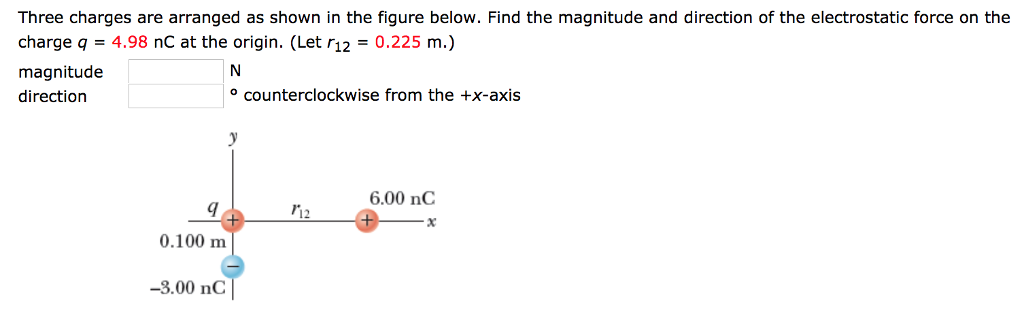 Solved Three charges are arranged as shown in the figure | Chegg.com