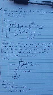 how long does it take for the block to move s=0.4m | Chegg.com
