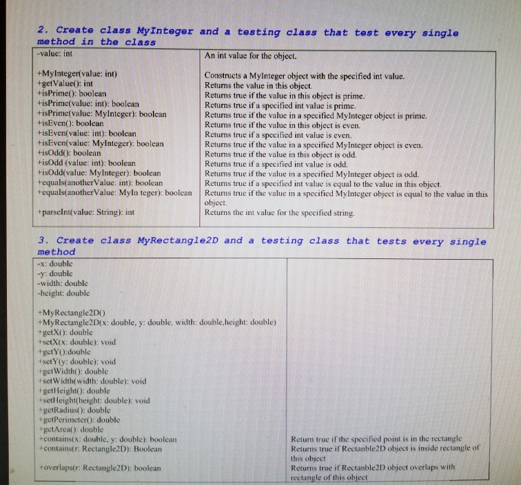 Solved 2. Create class MyInteger and a testing class that | Chegg.com