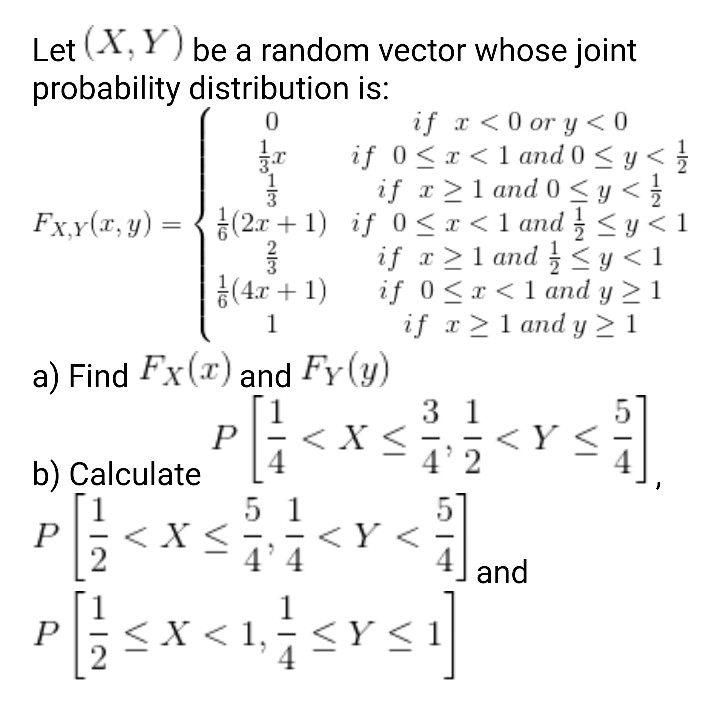 Solved Let X Y Be A Random Vector Whose Joint If R 2626