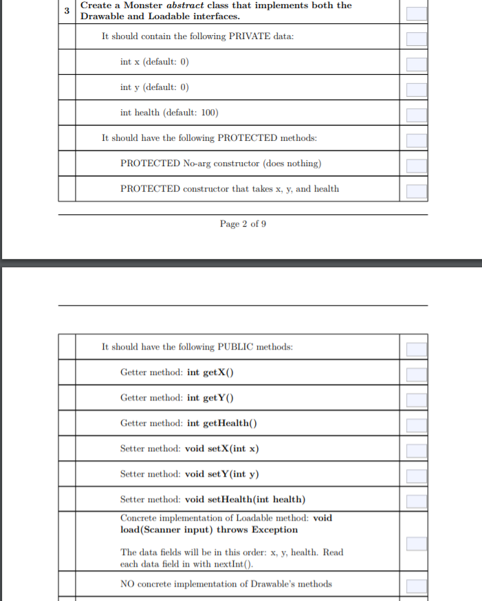 Solved Create a Monster abstract class that implements both | Chegg.com