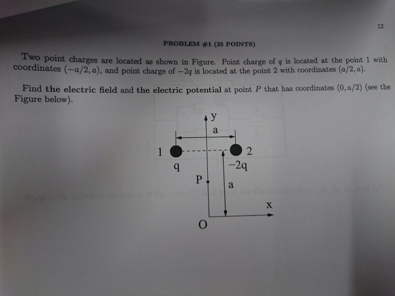 Solved Two point charges are located as shown in Figure. | Chegg.com