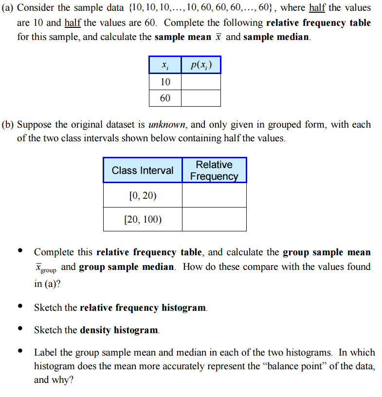 Solved Consider the sample data {10, 10, 10, ..., 10, 60, | Chegg.com