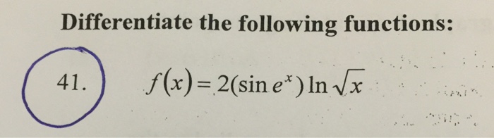 Solved Differentiate the following functions: f(x) = 2(sin | Chegg.com