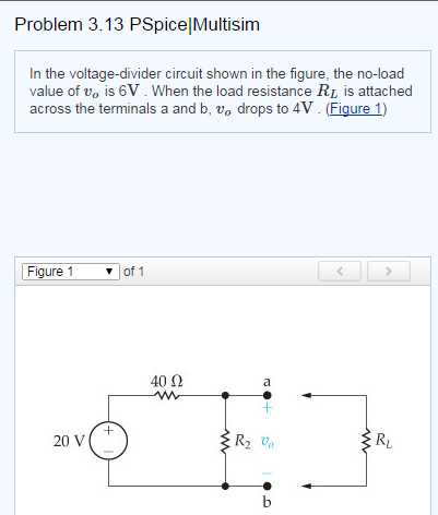 Solved In the voltage-divider circuit shown in the figure, | Chegg.com