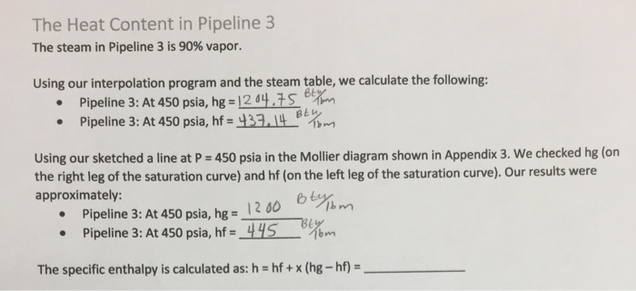 Solved I need to calculate the specific enthalpy at the | Chegg.com
