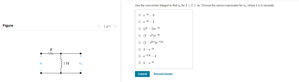 Solved Use the convolution integral to find vo for 1 StS oo | Chegg.com