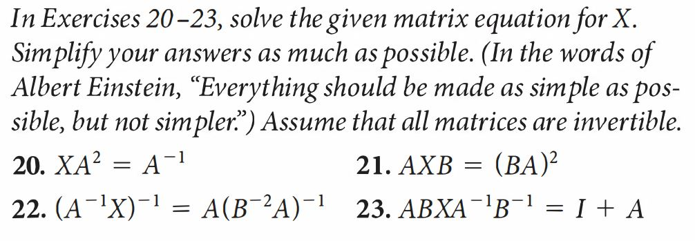 Solved In Exercises 20-23, solve the given matrix equation | Chegg.com