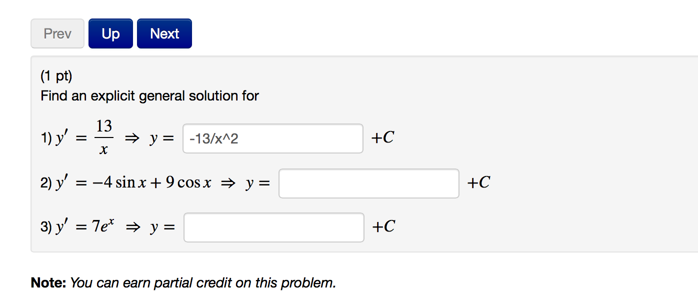 Solved (1 pt) Find an explicit general solution for y' = | Chegg.com