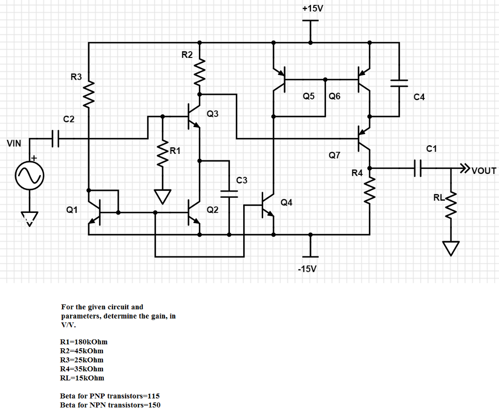 Solved For the given circuit and parameters, determine the | Chegg.com
