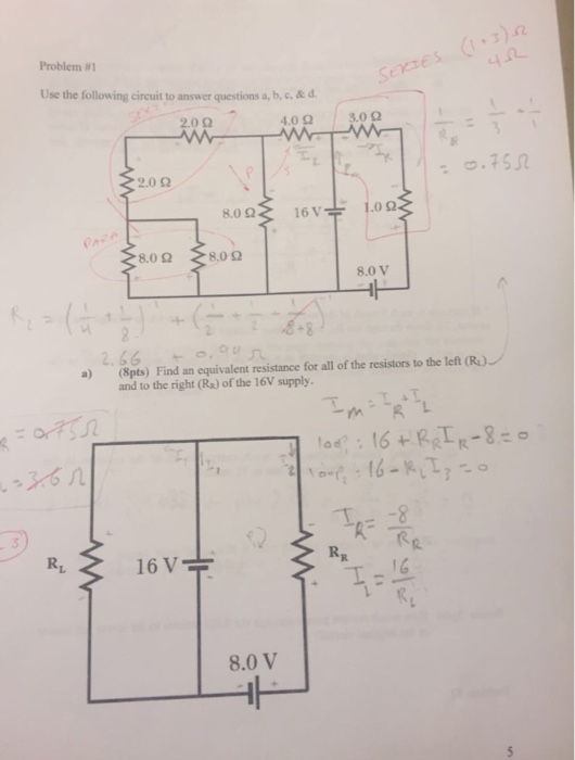 Solved Problem #1 Use the following circuit to answer | Chegg.com