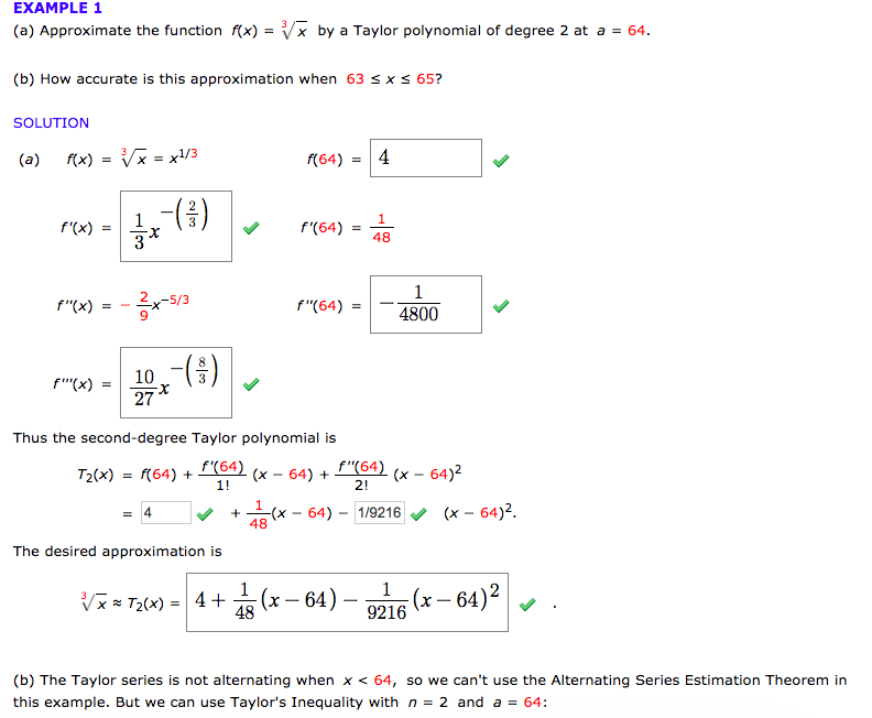 Solved EXAMPLE 1 (a) Approximate the function rx) = VX by a | Chegg.com