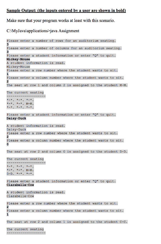 Solved 1. What This Assignment Is About: Classes (methods | Chegg.com