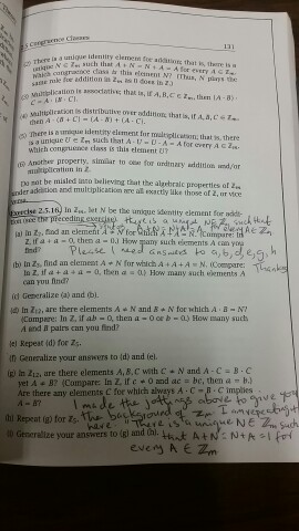 Solved In let N be the unique identity element for In Z_7, | Chegg.com