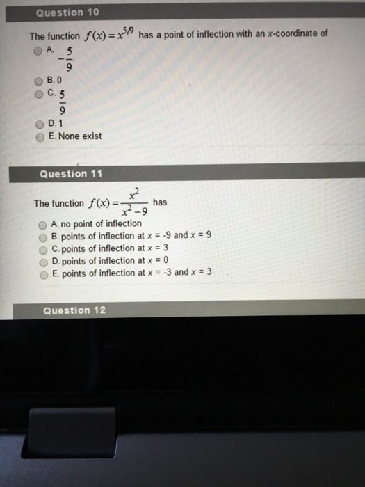 Solved The function f(x) = x^5/9 has a point of inflection | Chegg.com