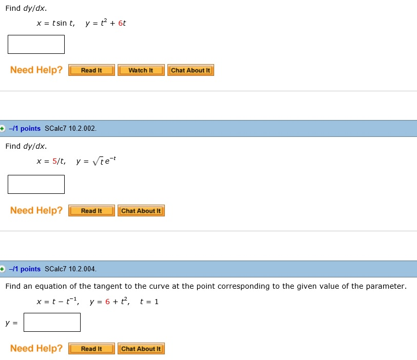 Solved Find dy/dx. X = t sin t, Y = t2 + 6t Find dy/dx. | Chegg.com