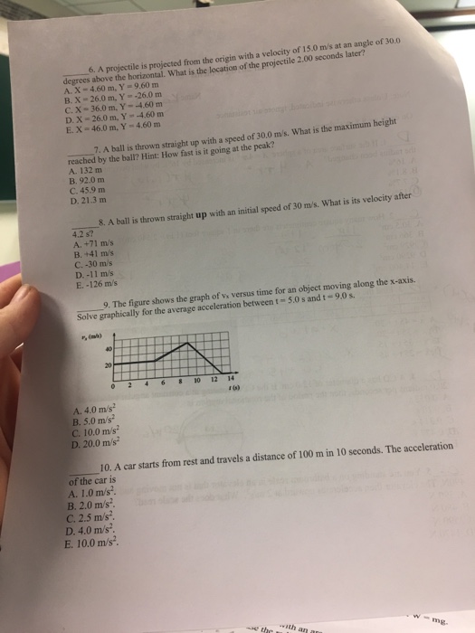 Solved A Projectile Is Projected From The Origin With A
