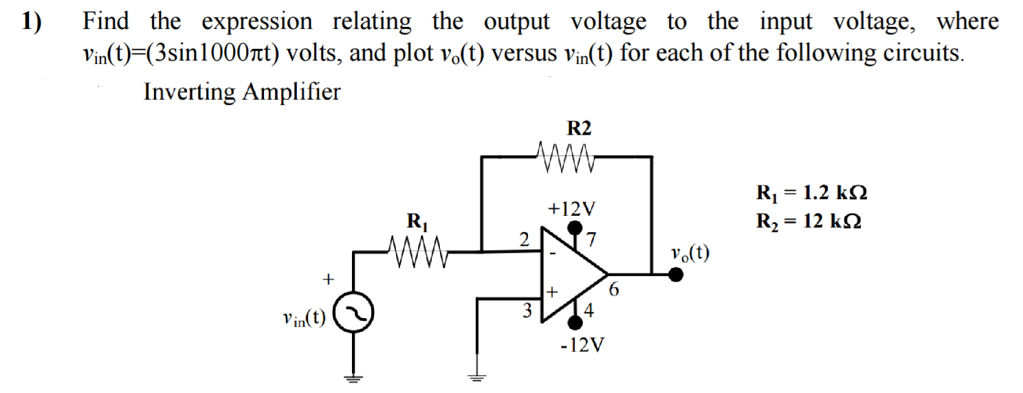 Solved Find the expression relating the output voltage to | Chegg.com
