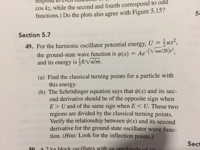 Solved For the harmonic oscillator potential energy, U = 1/2 | Chegg.com