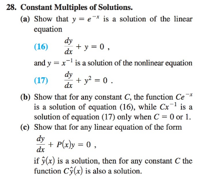 Solved Constant Multiples of Solutions. (a) Show that y = | Chegg.com