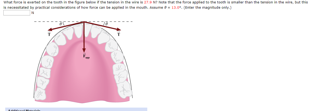 Solved What force is exerted on the tooth in the figure | Chegg.com