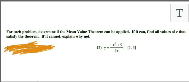 Solved For each problem, determine if the Mean Value Theorem | Chegg.com