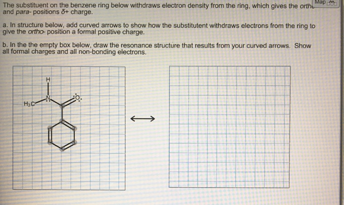 Solved The substituent on the benzene ring below withdraws | Chegg.com