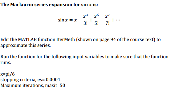 Solved how to write the Macluarin expansion of the sine | Chegg.com