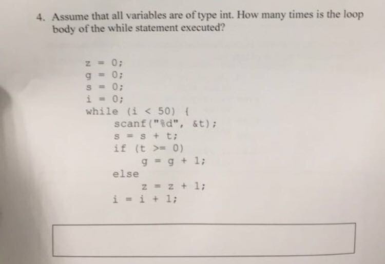Solved 4 Assume That All Variables Are Of Type Int How