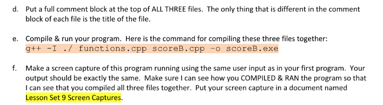 Solved Write A Program Named Score Cpp That Will Read