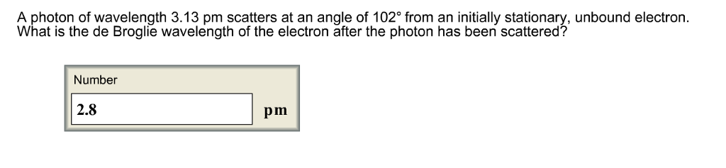 Solved A photon of wavelength 3.13 pm scatters at an angle | Chegg.com