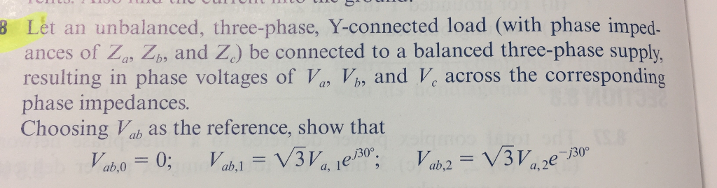 Solved Let an unbalanced, three-phase, Y-connected load | Chegg.com