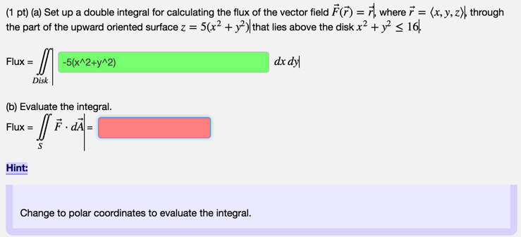 Solved pt (a) Set up a double integral for calculating the | Chegg.com