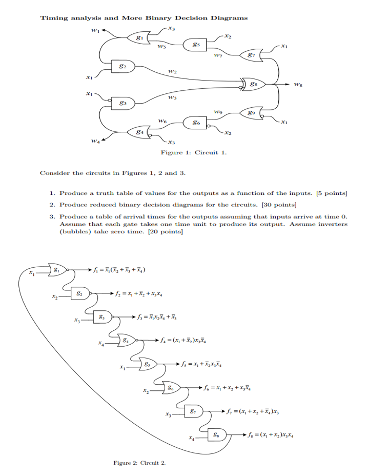 Solved Timing analysis and More Biary Decision Diagrams gs | Chegg.com
