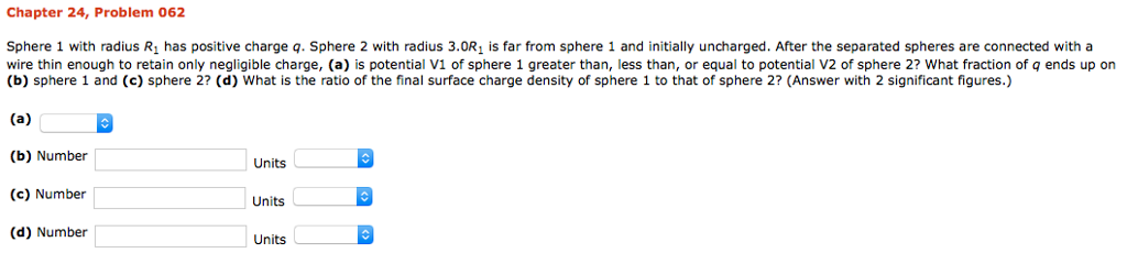 Solved Chapter 24, Problem 062 Sphere 1 with radius R1 has | Chegg.com