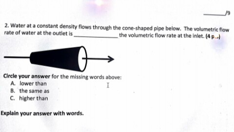 Solved Water at a constant density flows through the | Chegg.com