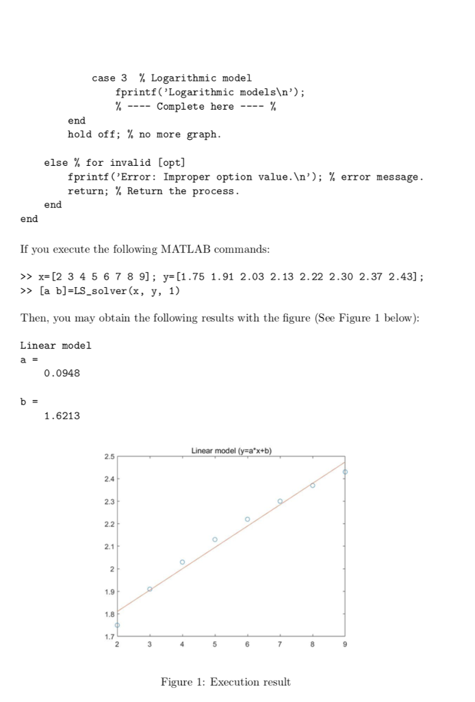 Solved MATLAB problem: ( Only fill down the "Complete here" | Chegg.com