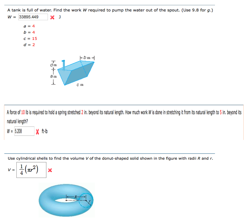 Solved A tank is full of water. Find the work W required to | Chegg.com