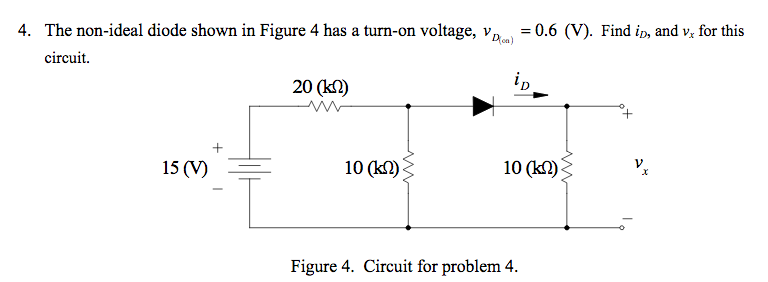 Solved 4. The non-ideal diode shown in Figure 4 has a | Chegg.com
