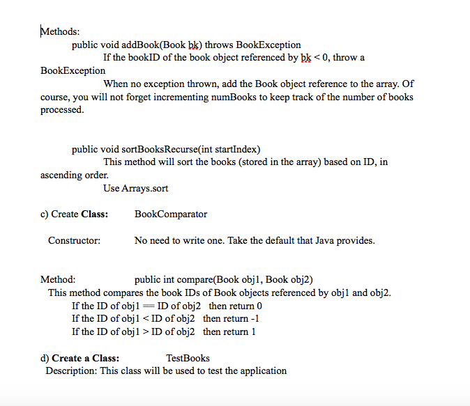 Solved a) Create a Class: Book Description: This class | Chegg.com